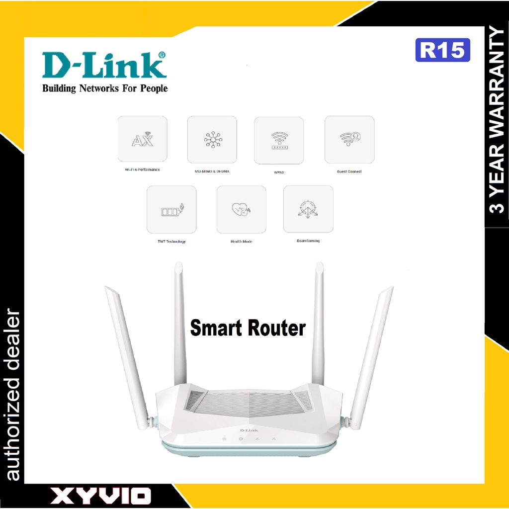 D-LINK E15 AX1500 Eagle Pro AI AX1500 Smart Wireless WiFi 6 Mesh Mesh ...