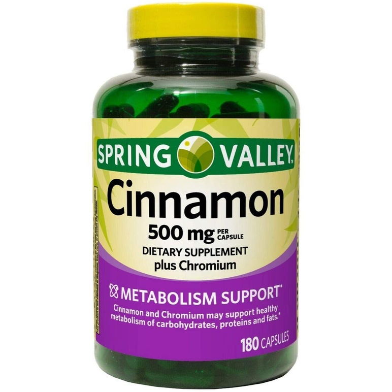 Spring Valley - Cinnamon 500mg Plus Chromium 180 Capsules | Shopee Malaysia