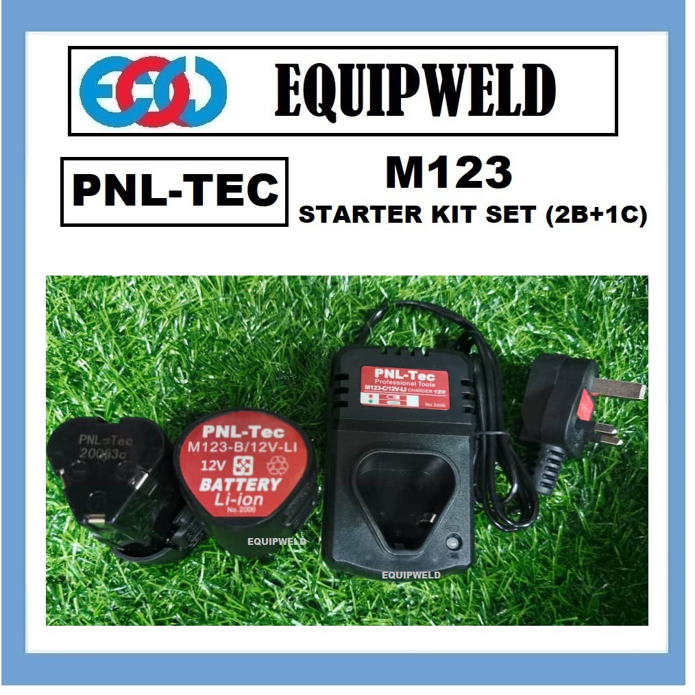 PNL-TEC M123 STARTER KIT 2 BATTERY + 1 CHARGER (ORIGINAL) | Shopee Malaysia