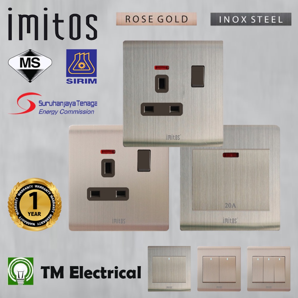 [Sirim] Imitos HE Series Socket Modern Switch Design Wall Switch Slim ...