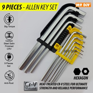 MYDIYHOMEDEPOT - ANTON CRV 9pcs Allen Key Set Hex Key Allen Key Ball ...