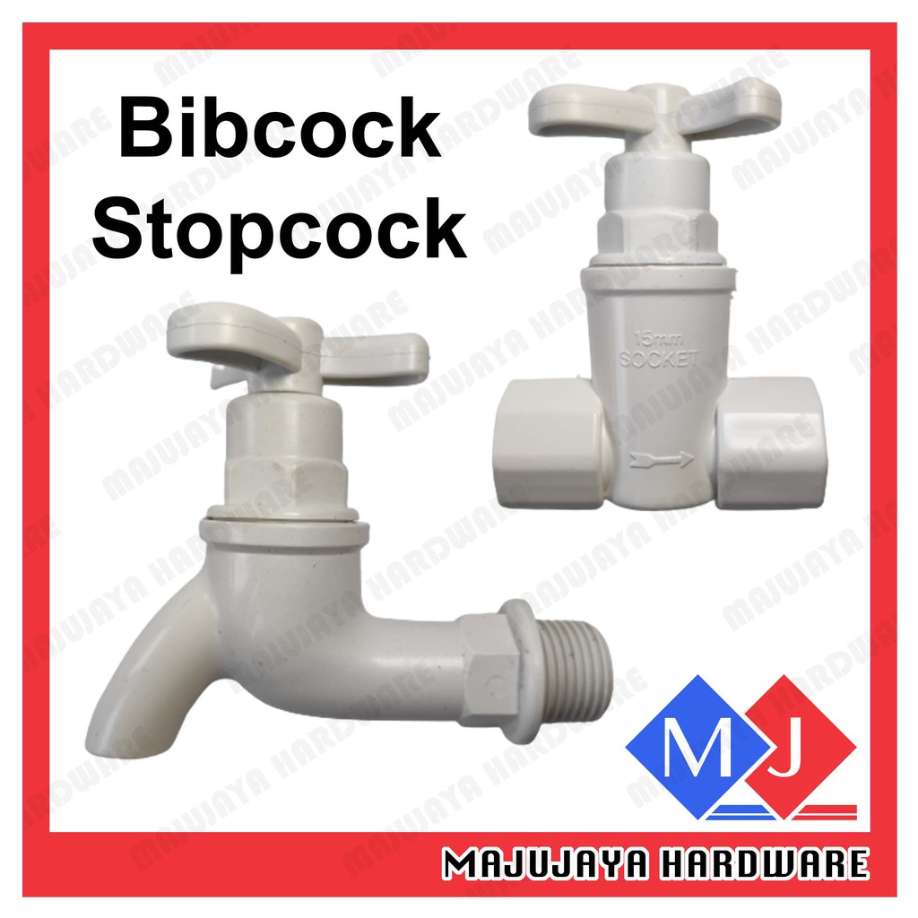 K 1/2'' - 15mm PVC Plastic Bibcock Biptap Water Tap Stopcock Stop Valve ...