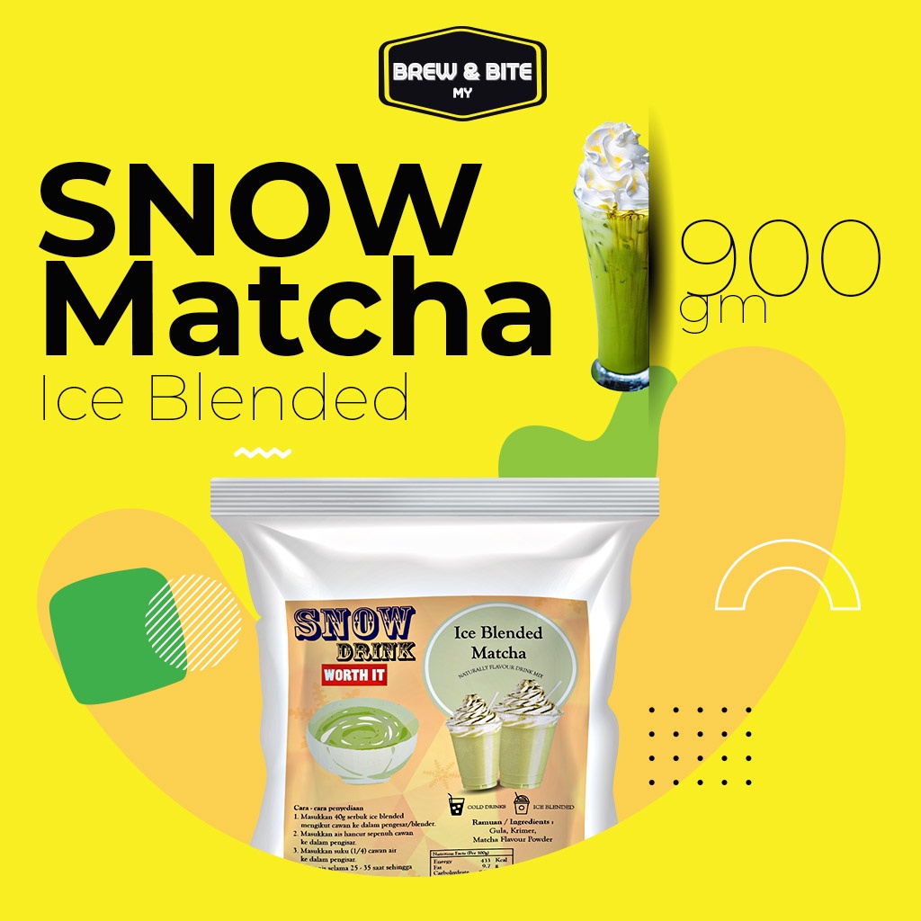 🇲🇾READY STOCK🇲🇾 MATCHA SNOW ICE BLENDED INSTANT PREMIX POWDER 900G ...