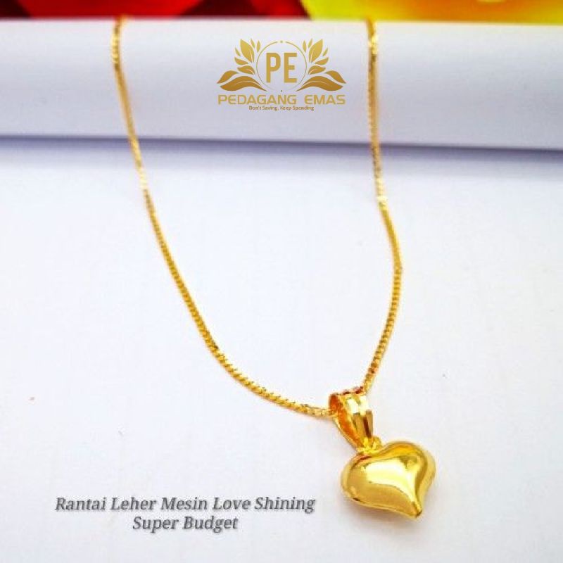 RANTAI LEHER MESIN BUDGET LOVE EMAS 916 TULEN 2.00g-4.00g++ | Shopee ...