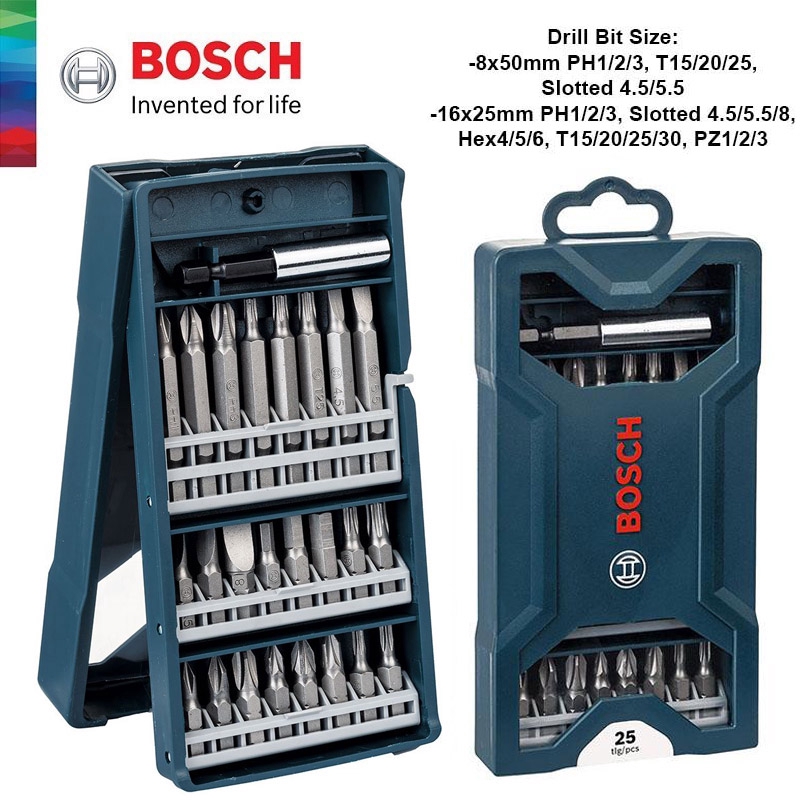 Teemo BOSCH 25pcs Mini X-Line Screwdriver Bit Set (2607017400) | Shopee ...