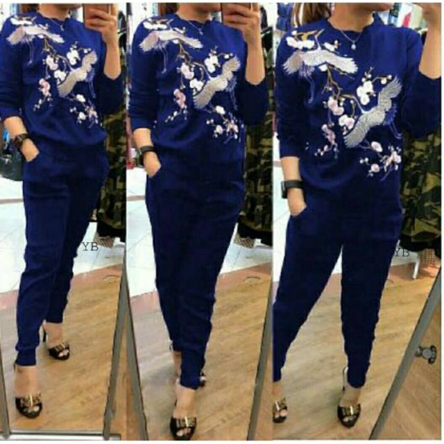 CASUAL SET 2IN1 BAJU SWEATSHIRT DAN SELUAR INDONESIA DESIGN FIT L SIZE ...