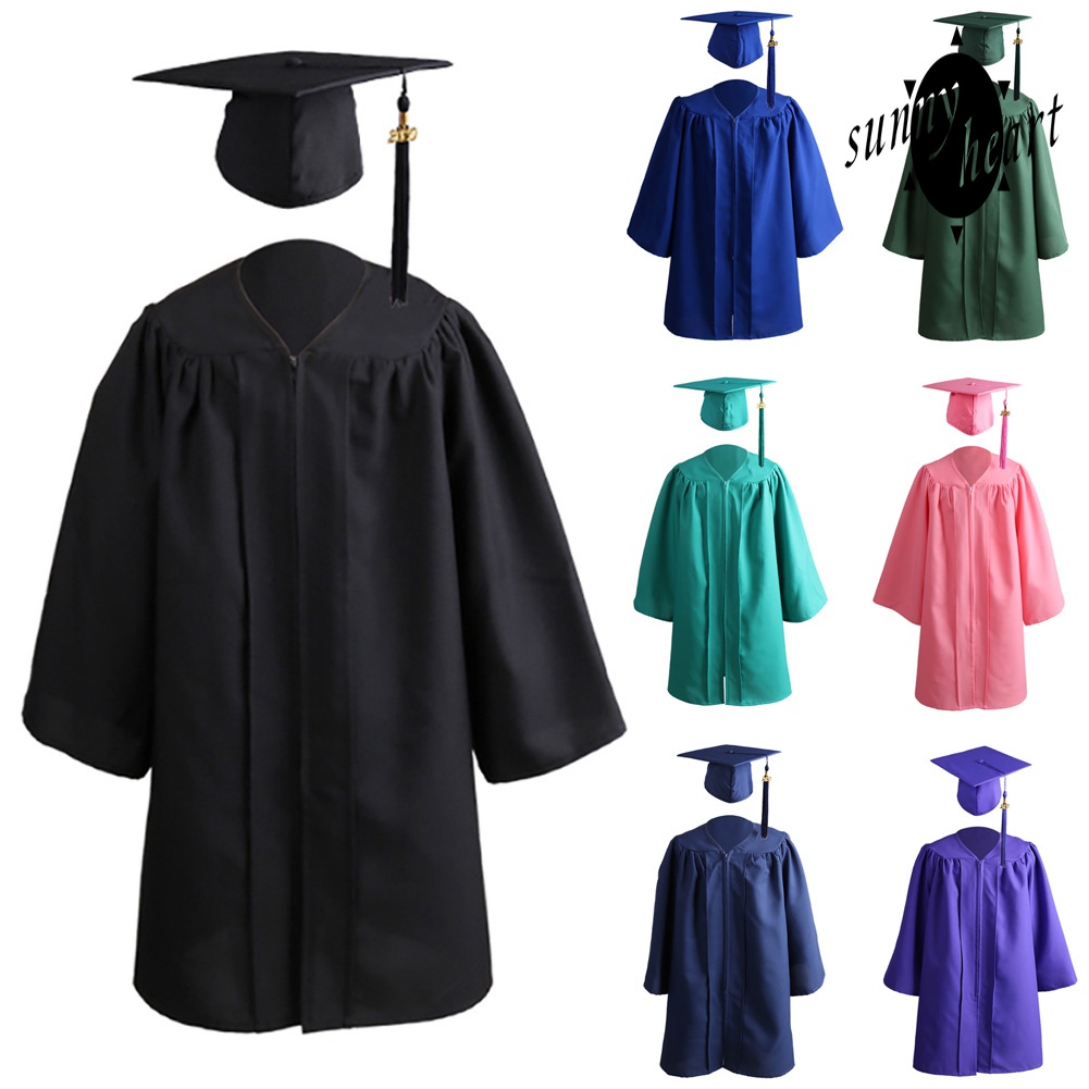 SH 2023 Kids Solid Color Zip Closure Kindergarten Graduation Gown ...