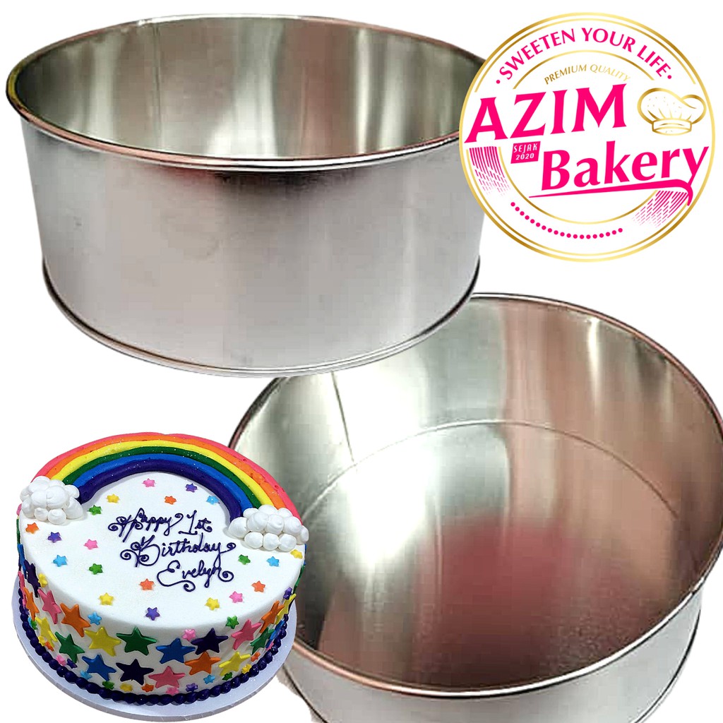 LOYANG KEK BULAT 7 INCI x 3| ALUMINIUM ROUND DEEP CAKE TIN 7 INCH | ROUND CAKE MOULD by AZIM ...