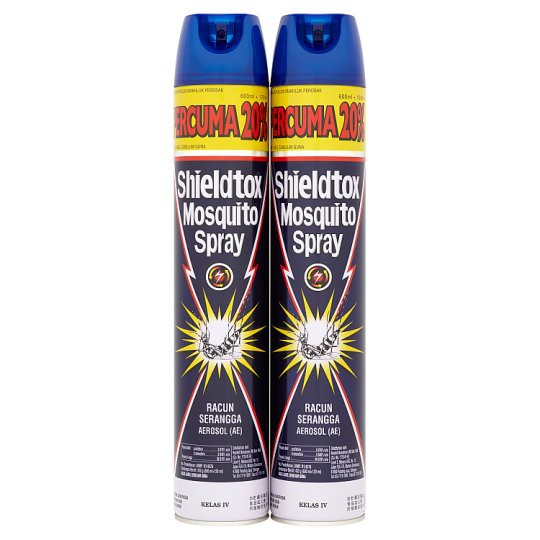 TWINPACK SHIELDTOX MOSQUITO SPRAY AEROSOL 600ML+12OML | Shopee Malaysia