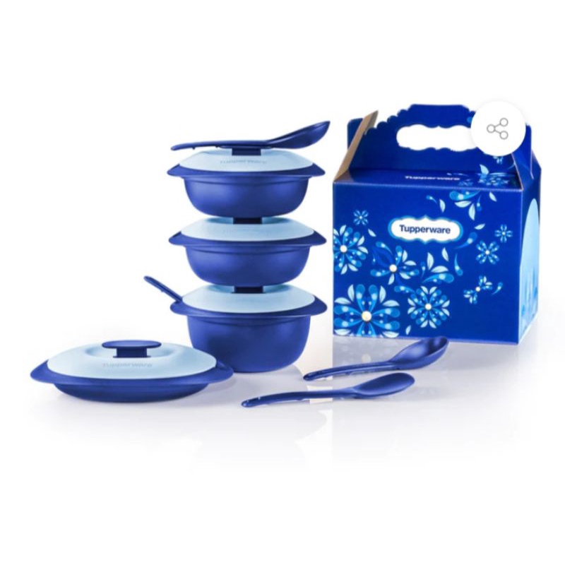 Tupperware Royale Blue Petit Serveware Set | Shopee Malaysia