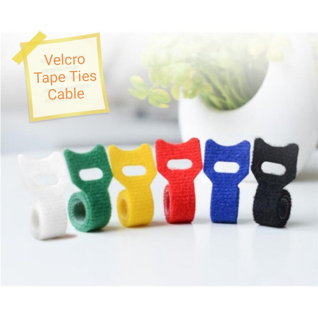 Velcro Tape Ties Cable 魔术贴电缆线 T-shape Pita Velcro Kabel Ikatan 1pcs ...