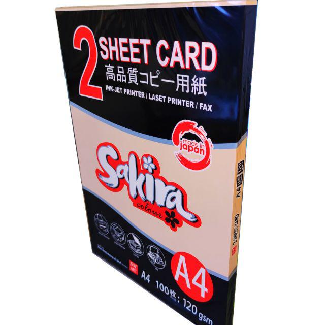 Two / 2 Sheet Card A4 Paper /Kad Kertas Warna JAPAN SAKIRA 120GSM 100's ...