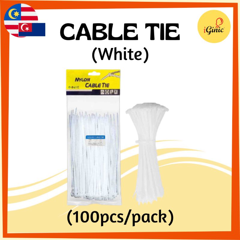 Cable Ties Nylon (100Pcs) 4.8mm/7.6mm 6" 8" 10" 12" 14" 16" 18" *Black ...
