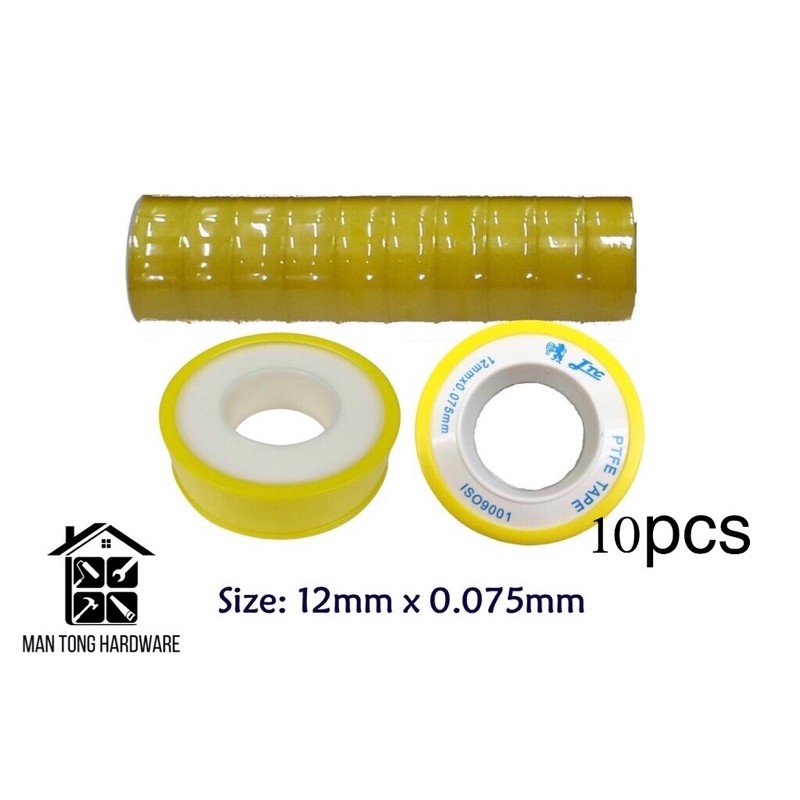🔥READY STOCK🔥JTC PTFE Seal Tape 12mm x 0.075mm Water Pipe White Seal Tape (10pcs) | Shopee Malaysia