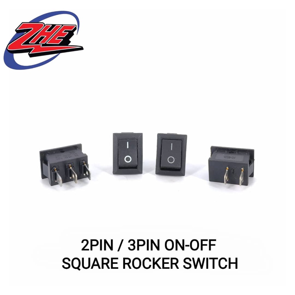 2 PIN / 3 PIN ON-OFF MINI ROCKER SWITCH SPST 6A/250V ( BLACK ) (1002196 ...