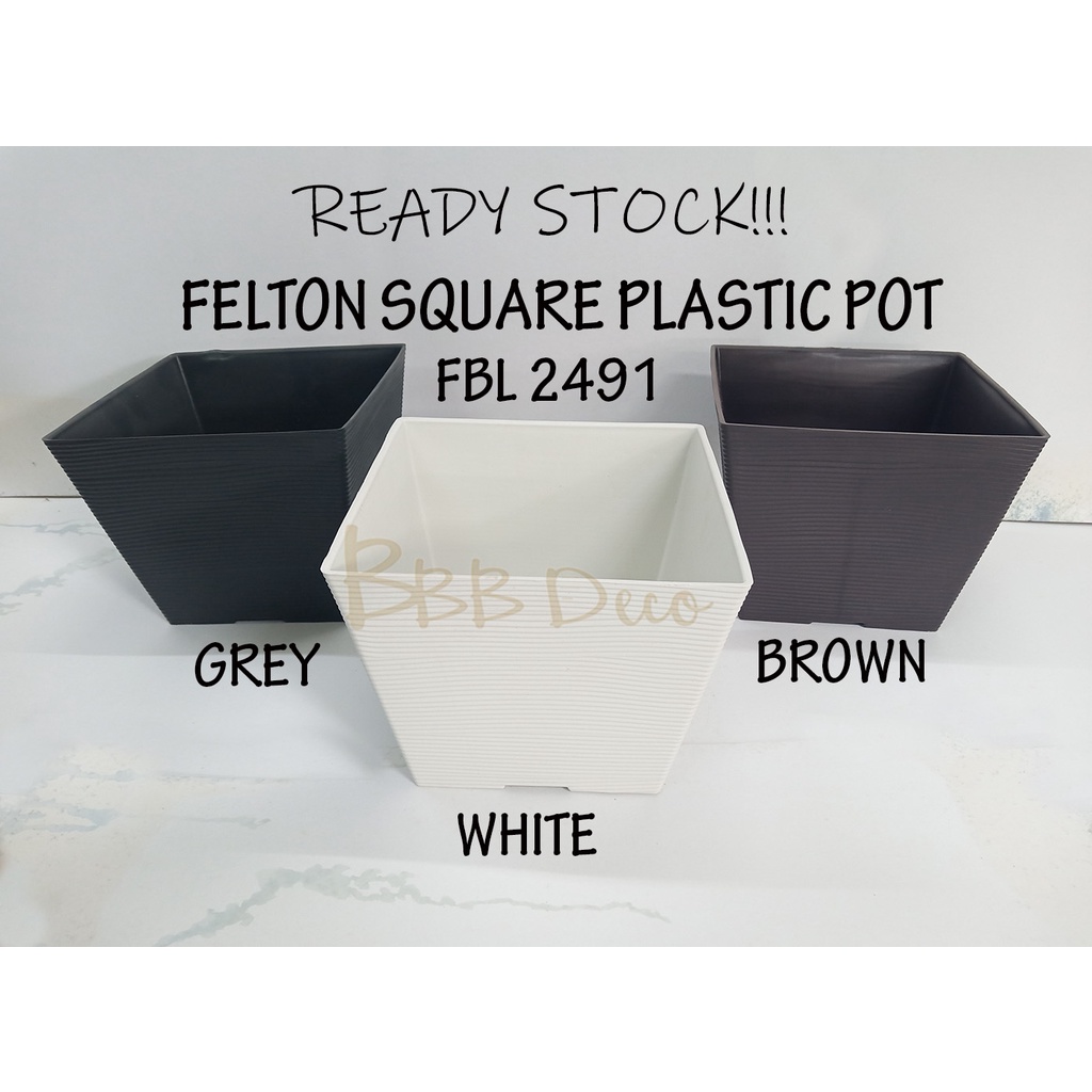 FELTON SQUARE FLOWER POT 2491 /PASU BUNGA SEGI EMPAT PLASTIC 2491_FOR ...