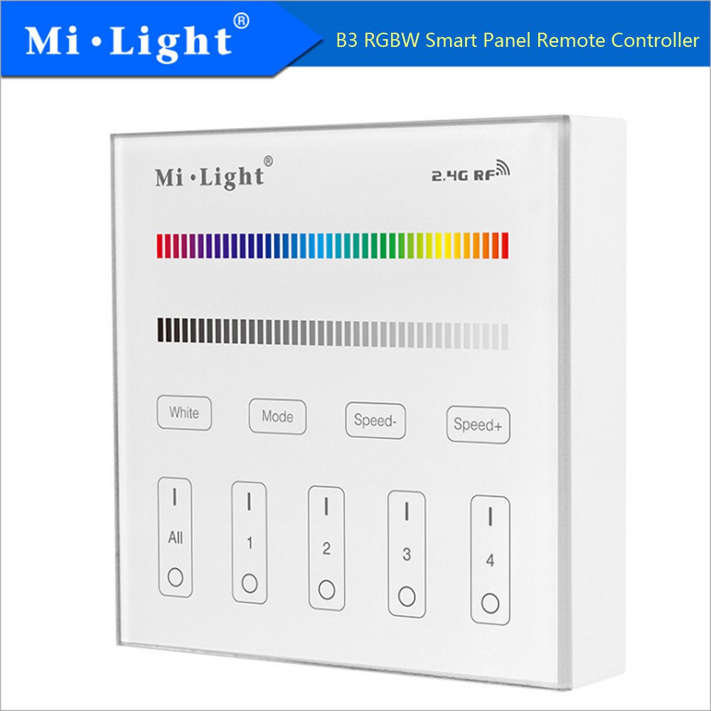 MIlight B3 4-Zone RGB/RGBW Smart Panel Remote Controller 2.4GHz LED ...