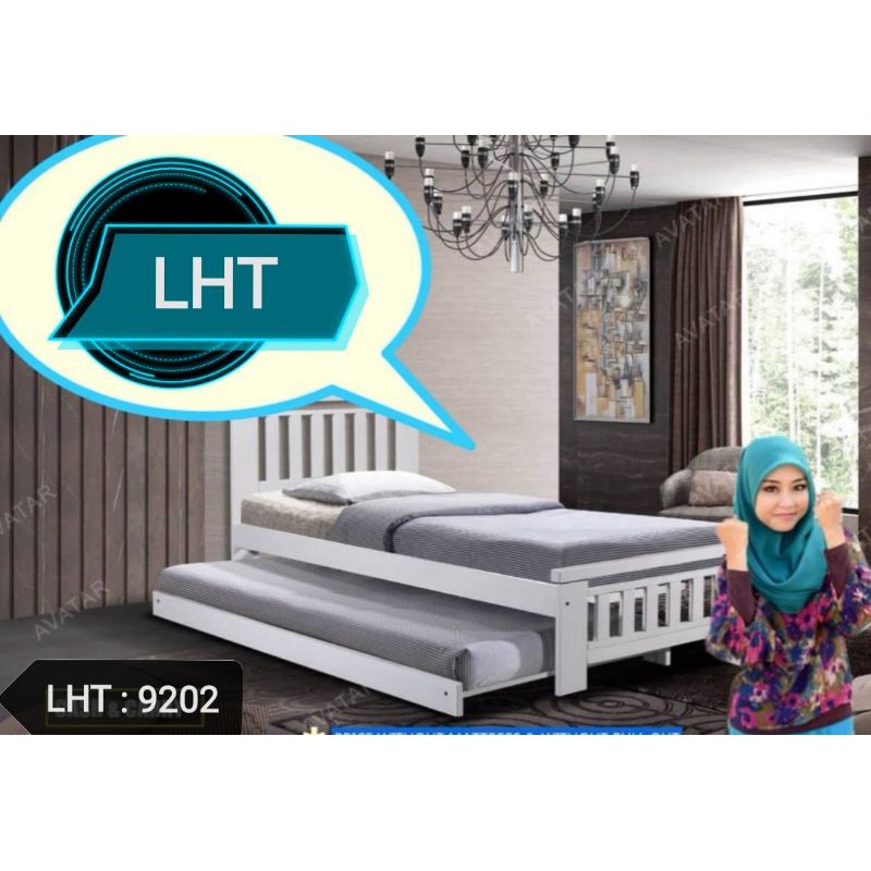 LHT Model : Single Bed with Pullout Bed Without Mattress | Shopee Malaysia