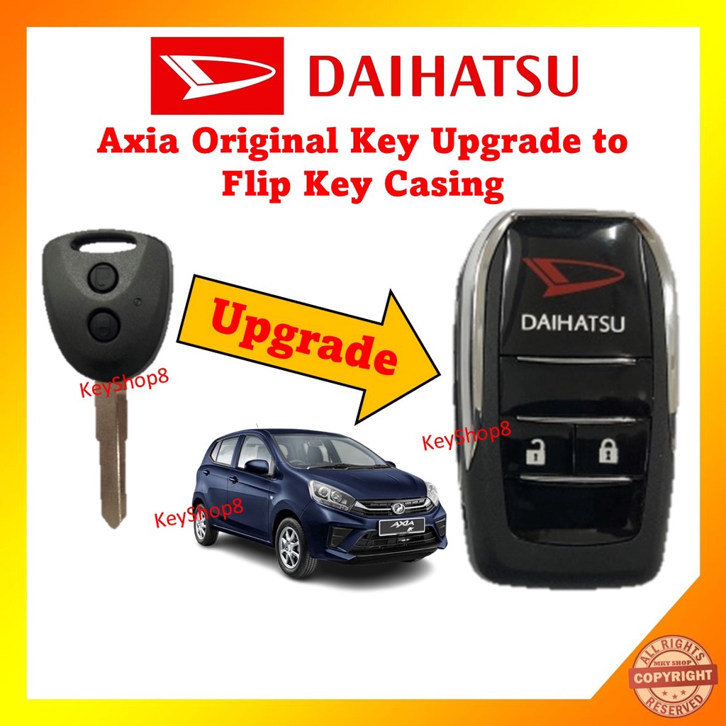 Perodua Axia/Daihatsu Modified Remote Casing Flip Key Replacement ...