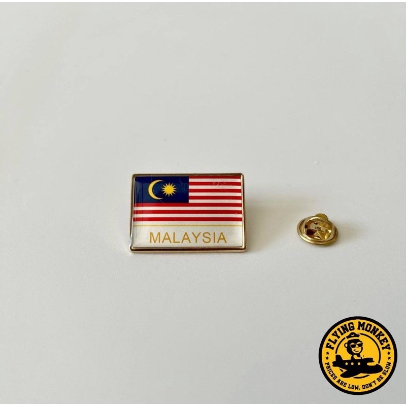 Original 18K Gold Malaysia Country Flag Badge collection Merdeka ...