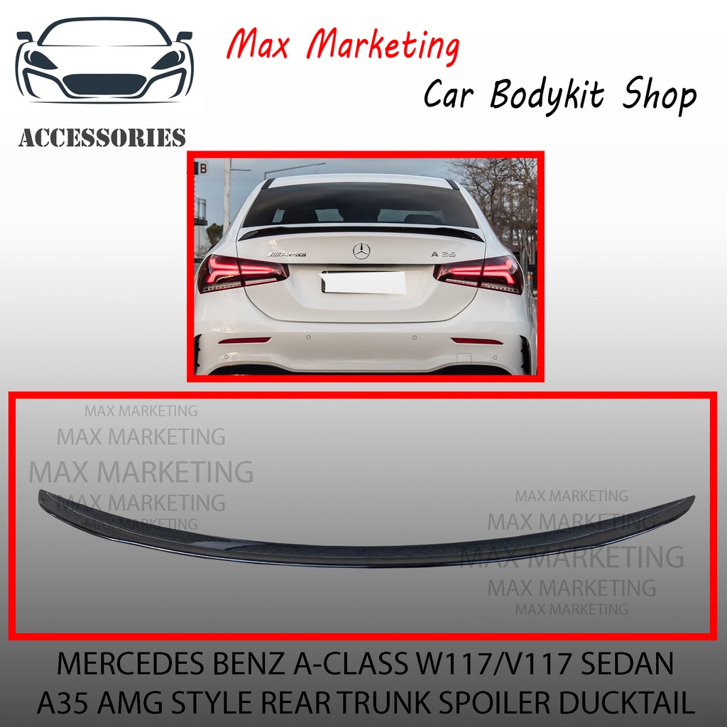 MERCEDES BENZ A-CLASS V177 SEDAN A35 AMG STYLE REAR TRUNK SPOILER ...