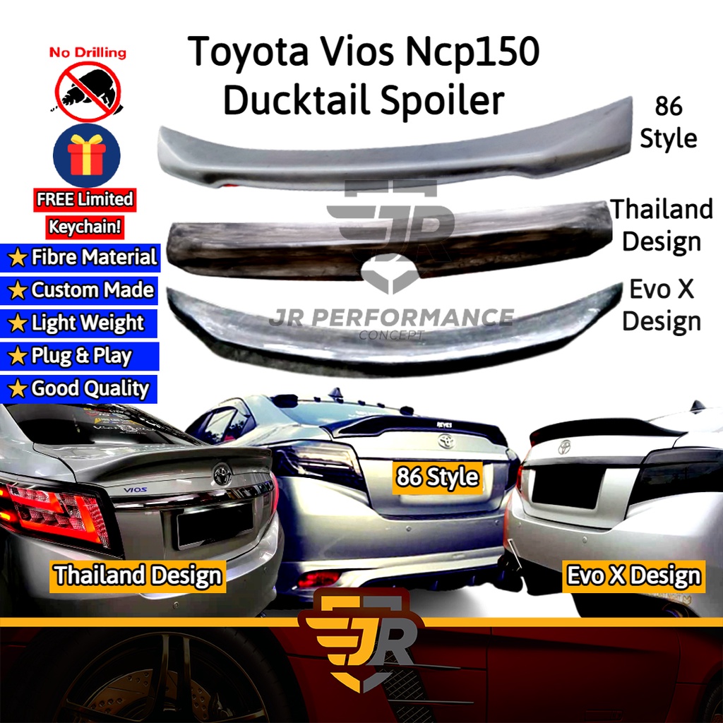 JR Custom Made Vios NCP150 Evox 86 Rear Ducktail Spoiler Toyota Vios ...