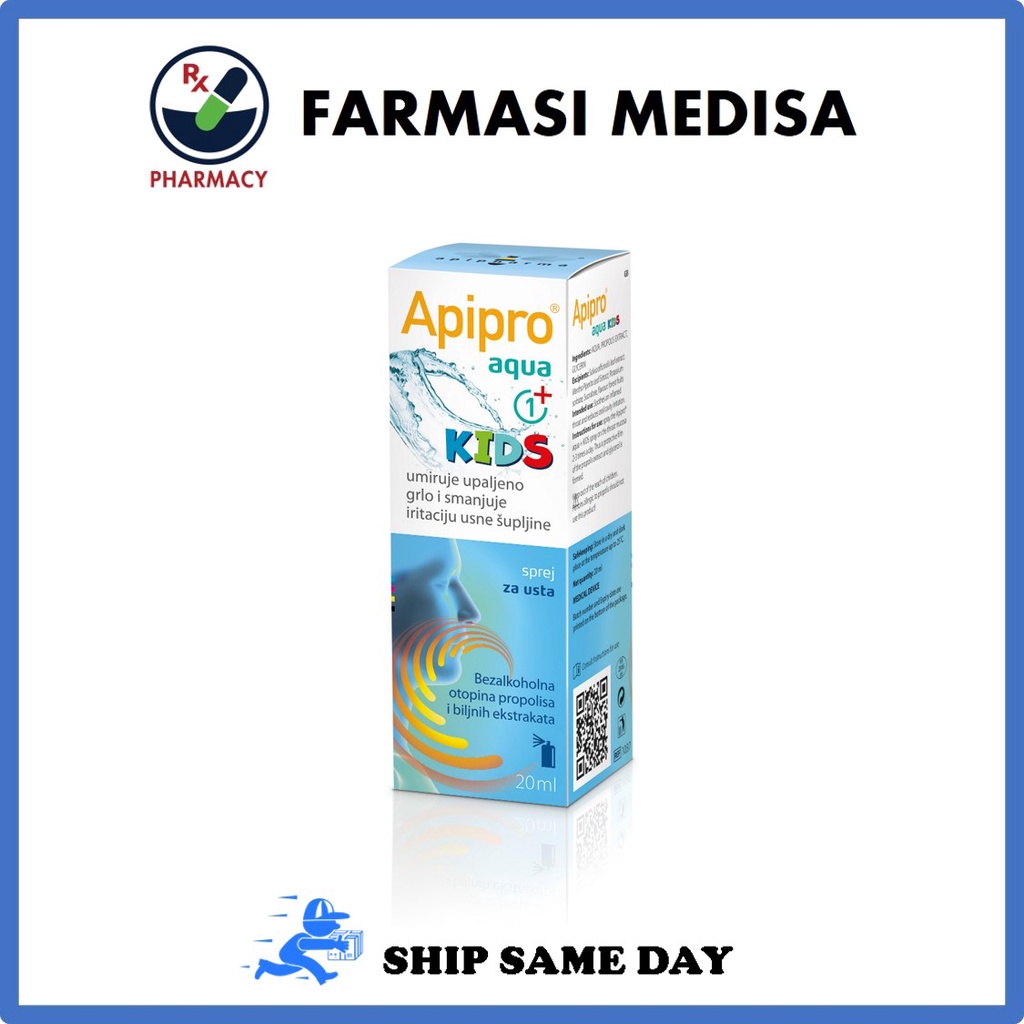 Apipro Aqua 1+ Kids Spray for Mouth Soothes Inflamed Throat & Reduce ...