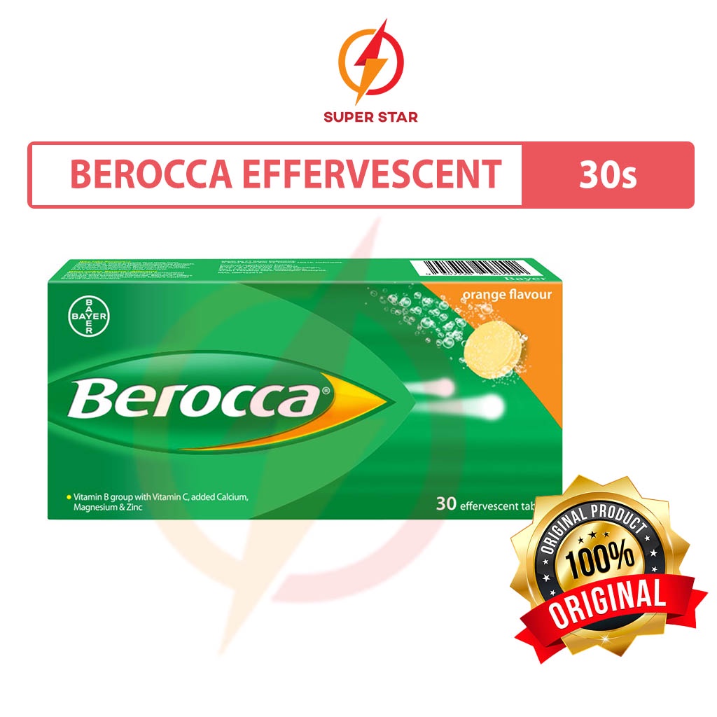 Berocca Effervescent Tablets Orange 30s (Vitamin B group with Vitamin C ...