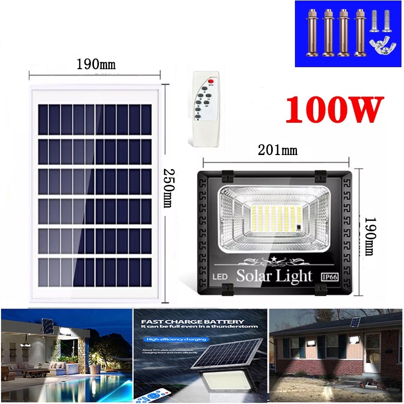 [Warm Light] Solar Light Outdoor Lighting 1000W LED Solar Spotlight ...