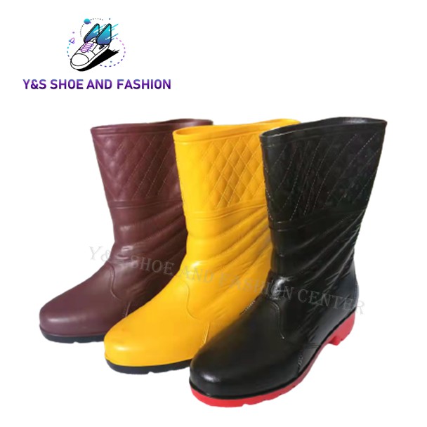 Cap Gajah Mid-cut Rubber Rainboots | Kasut Boot Getah 3-333L | Shopee ...