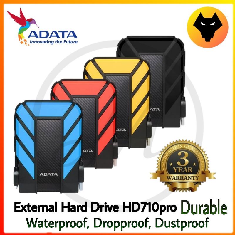 Adata EXT HDD Pro Durable - Black/Blue/Red/Yellow/Military (1TB/2TB ...