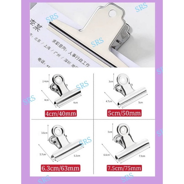 Spring Clip / Round Clip / Metal Clip / Paper Clip (40mm 50mm 63mm 75mm ...
