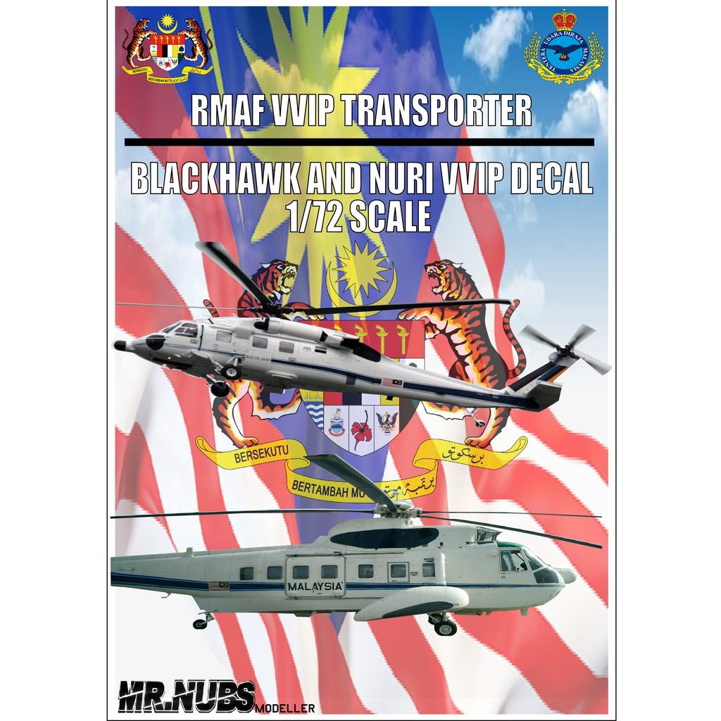 1:72 scale TUDM / RMAF VVIP Helicopters Transport Decals | Shopee Malaysia