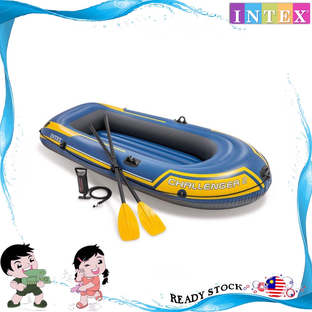 INTEX 68370 Challenger 3 Boat Set Inflatable Boat Fishing Boat PVC ...