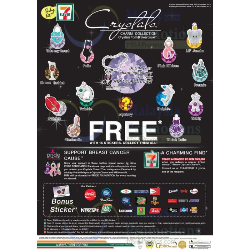 7 Eleven Crystal Charm Limited Edition | Shopee Malaysia