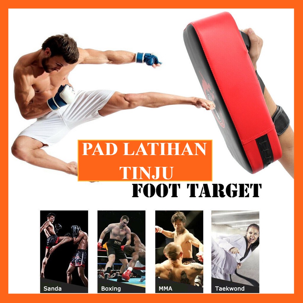 Pad Penahan Latihan Sukan Tinju Boxing Kick Punch Pad PU Leather Art ...