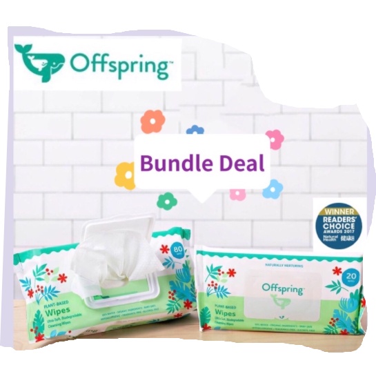 Offspring wipes bath toiletries Natural Baby Wipes 20 sheets /80 sheets ...