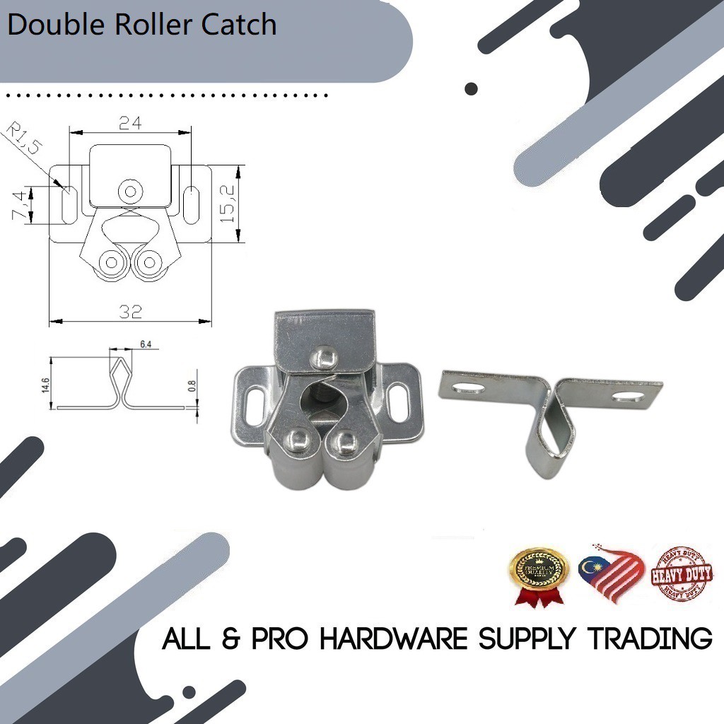 Double Roller Catches Cupboard Cabinet Door Latch Hardware | Shopee Malaysia