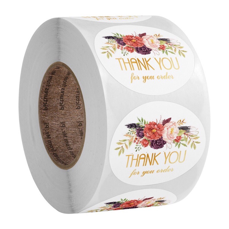 ST-14 Thank You Floral Sticker (500pcs) | Shopee Malaysia