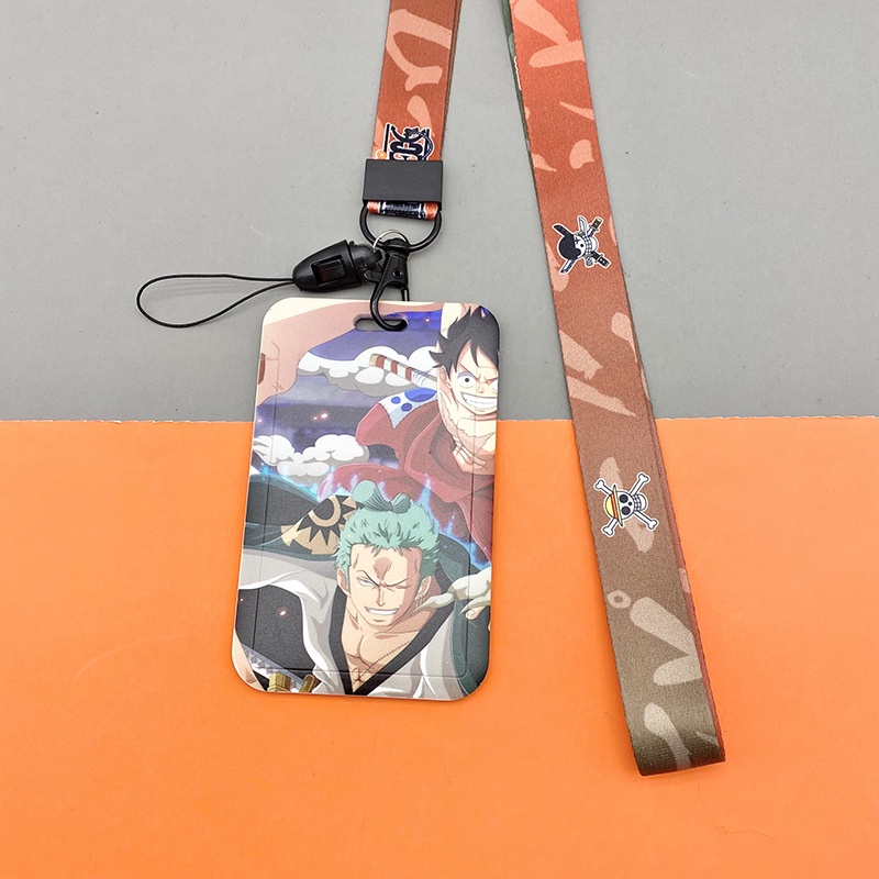 Luffy Zoro Anime Card Cases Card Lanyard Cosplay Badge ID Cards Holders ...