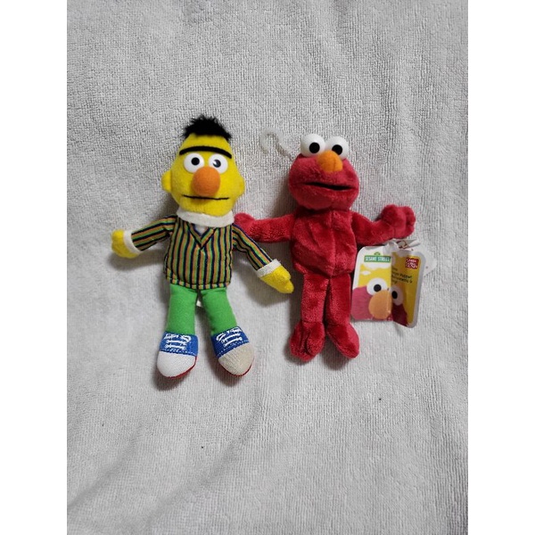 Authentic Rare Gund Sesame Street Bert & Elmo Plush Soft Toy Finger ...