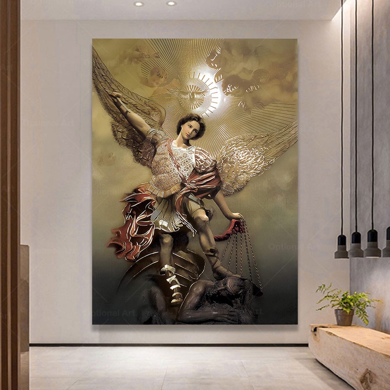 ST MICHAEL THE ARCHANGEL Poster Decorative Painting Canvas Wall Art ...