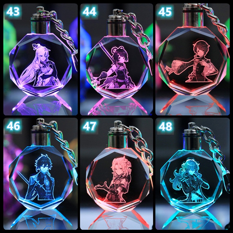 Animation Genshin Impact Zhongli Klee Yan Fei Eula key chain pendant ...