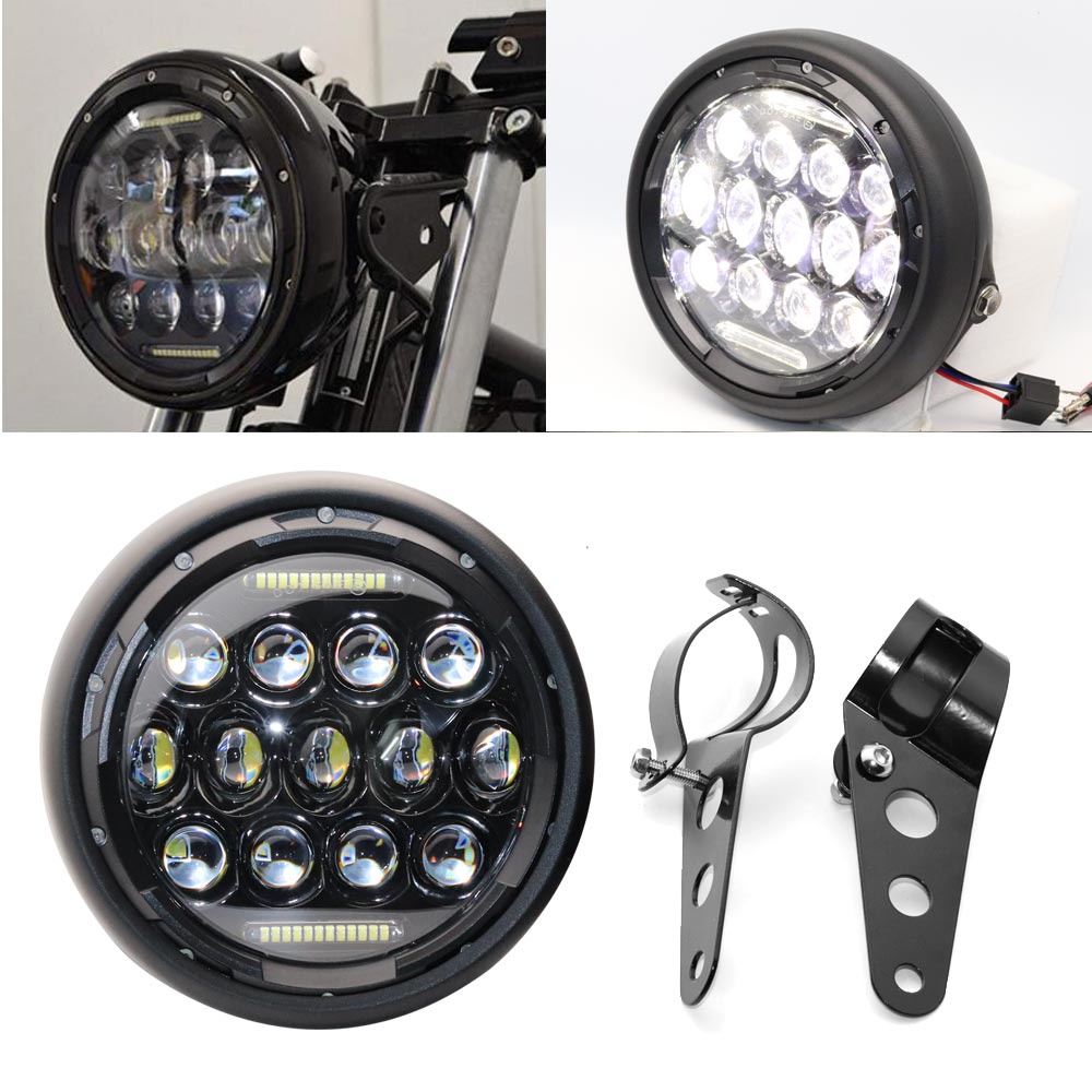 NEW 7.5 inch For Honda led headlight Universal Cafe Racer Round ...