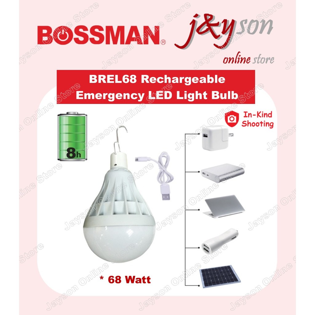 BOSSMAN BREL68 Rechargeable Emergency LED Light Bulb ( 68 Watt ...