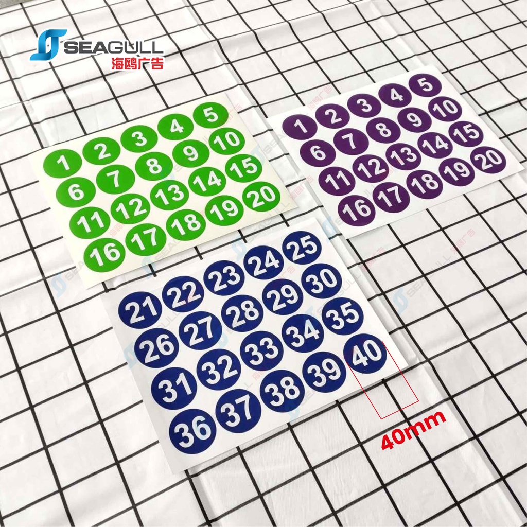 40mm Number Sticker 123 4CM Sticker Nombor Table Number Pelekat Meja ...