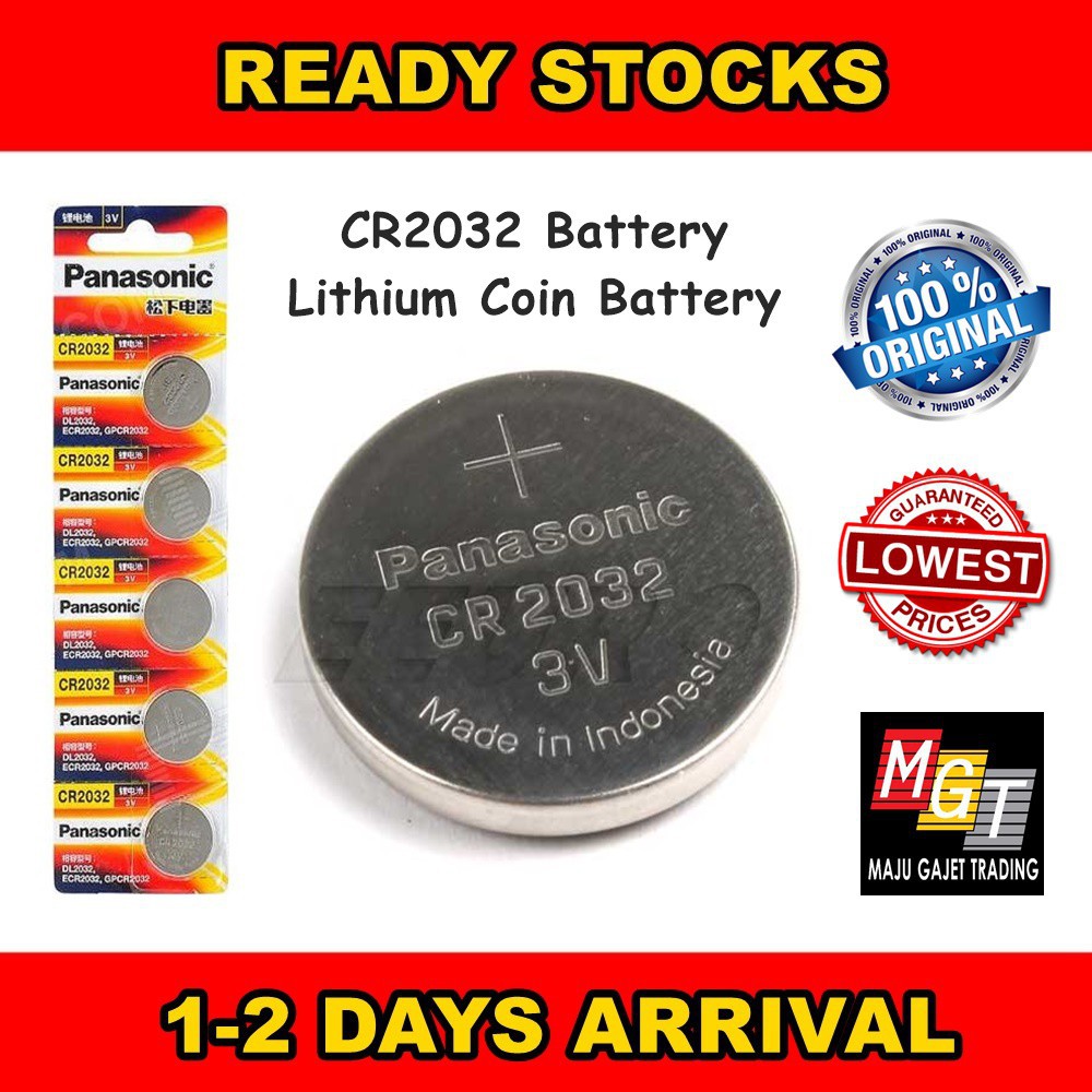 Panasonic CR2032 Coin Lithium Battery for G-Shock Casio Calculator ...