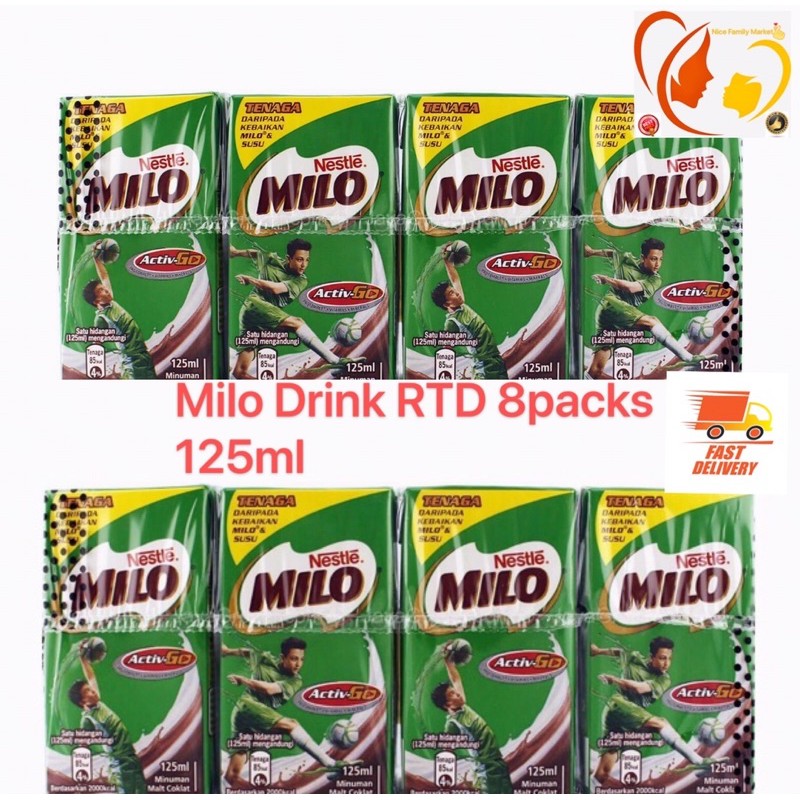 Nestle Milo Drink RTD 125ml 6+2 packs- Milo Kotak | Shopee Malaysia