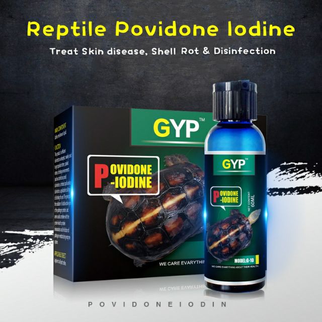GYP Reptile Povidone Iodine solution 60ml treat turtle Shell Rot wound ...