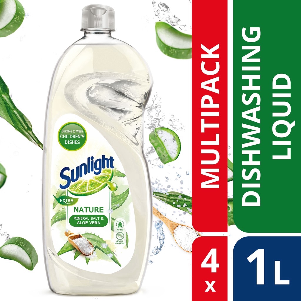 Sunlight Dishwash Liquid Extra Nature (1L x 4) | Shopee Malaysia